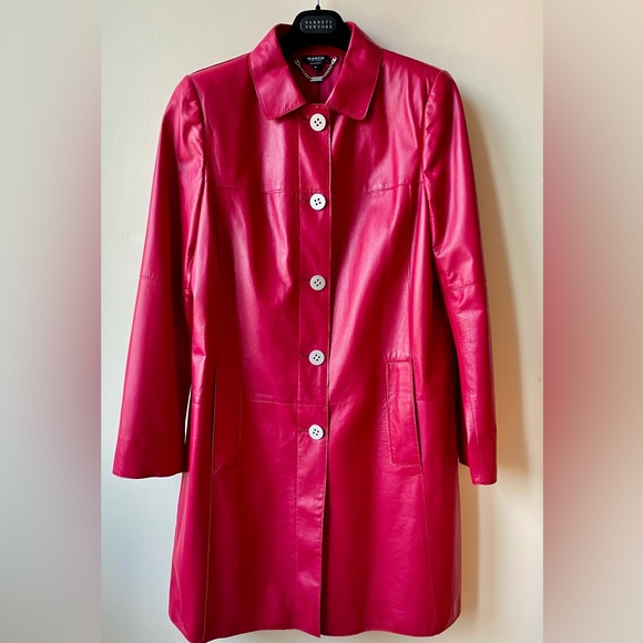 Worth | Jackets & Coats | Vintage Cherry Red Leather Jacket By Worth ...